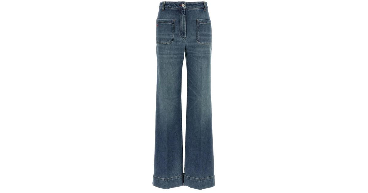 Victoria Beckham Boot-Cut Jeans in Blue | Lyst UK