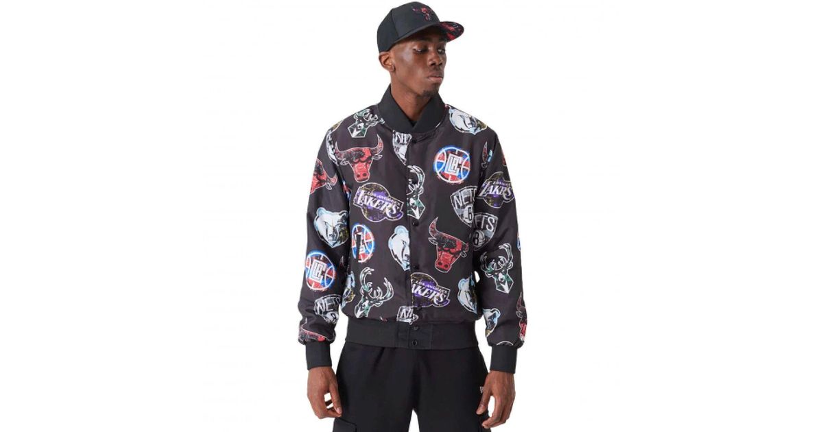 KTZ Nba All Over Print Team Logos Bomber Jacket in Blue for Men | Lyst