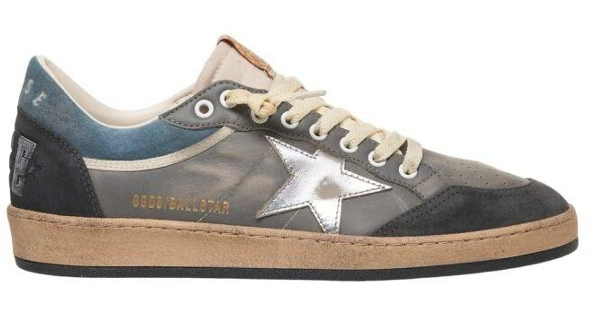 Golden Goose Sneaker 'Ball Star Double' in Gray for Men | Lyst