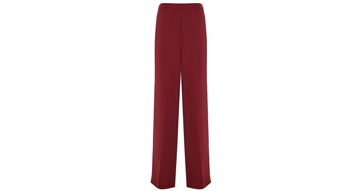 Manila Grace Wide Trousers in Red | Lyst UK