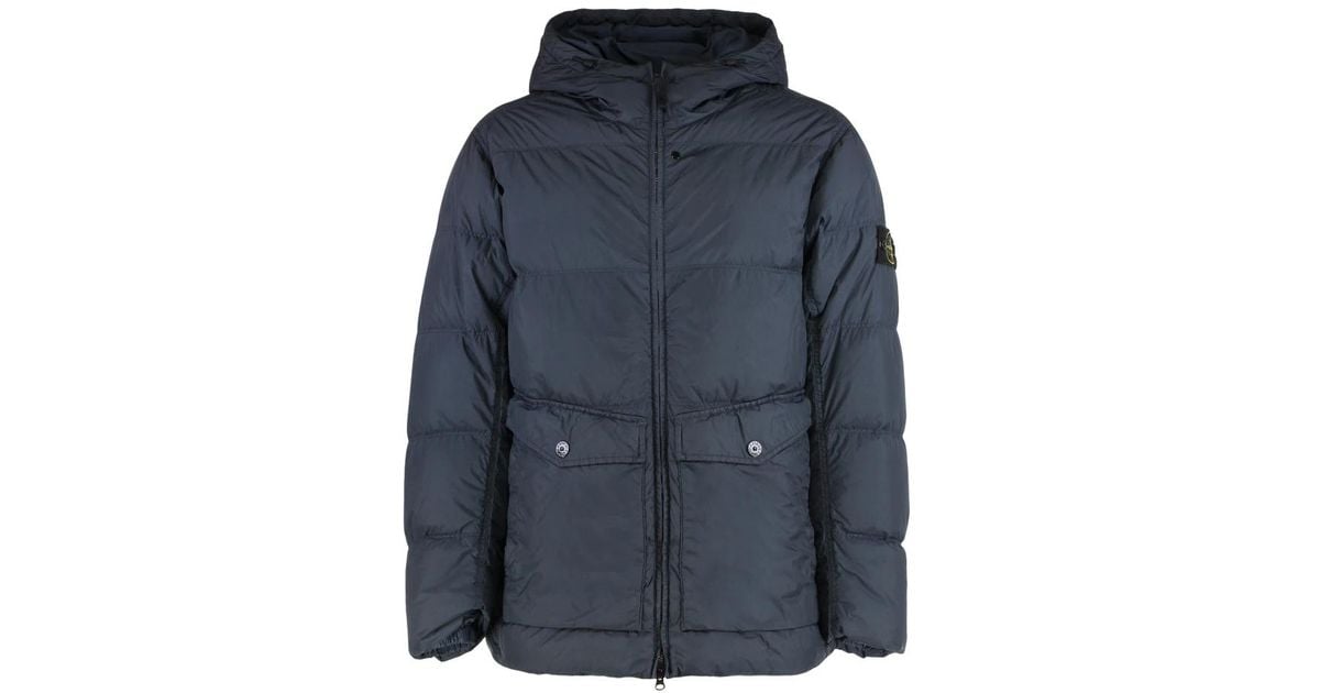 Stone Island Down Jackets in Blue for Men | Lyst UK