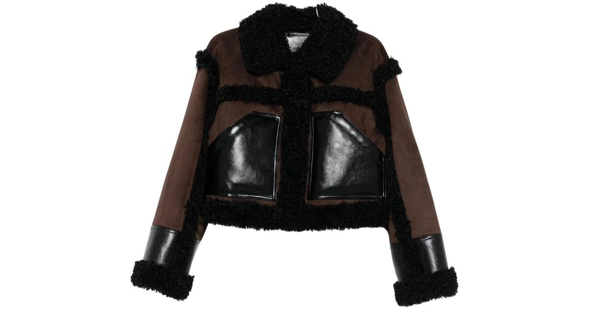 Stand Studio Faux Fur & Shearling Jackets in Black | Lyst