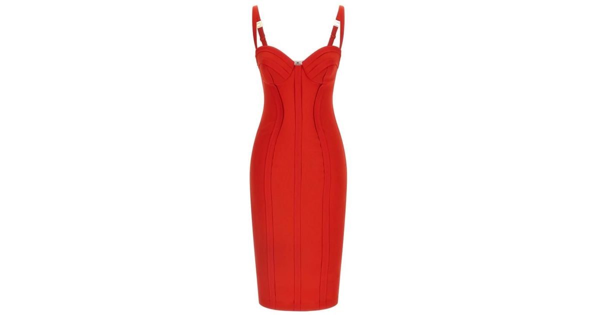 Elisabetta Franchi Midi Dresses in Red | Lyst UK
