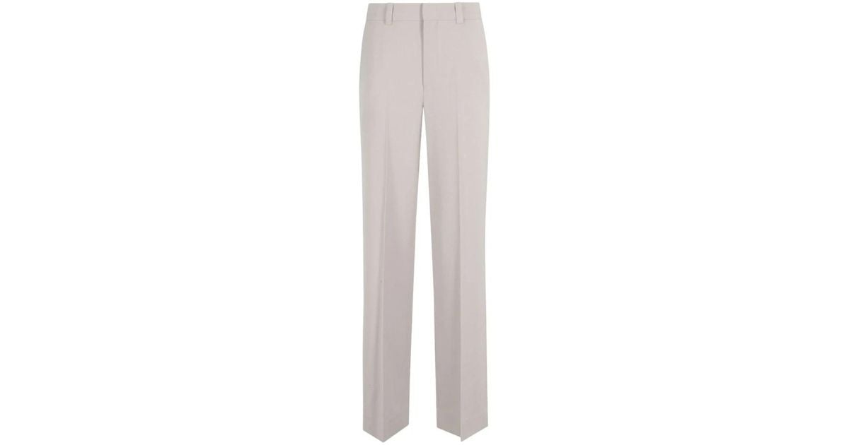 Victoria Beckham Wide Trousers in Grey | Lyst UK