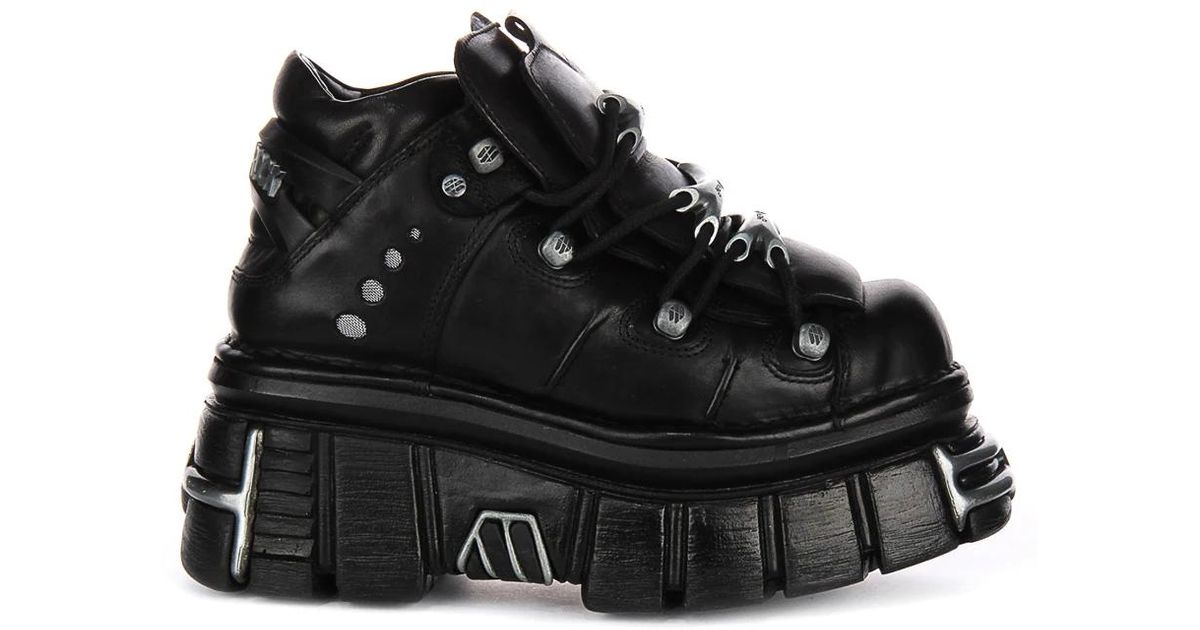 New Rock Lace-Up Boots in Black for Men | Lyst UK