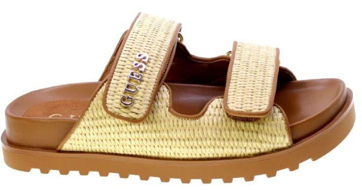 Guess Sliders in Brown | Lyst UK