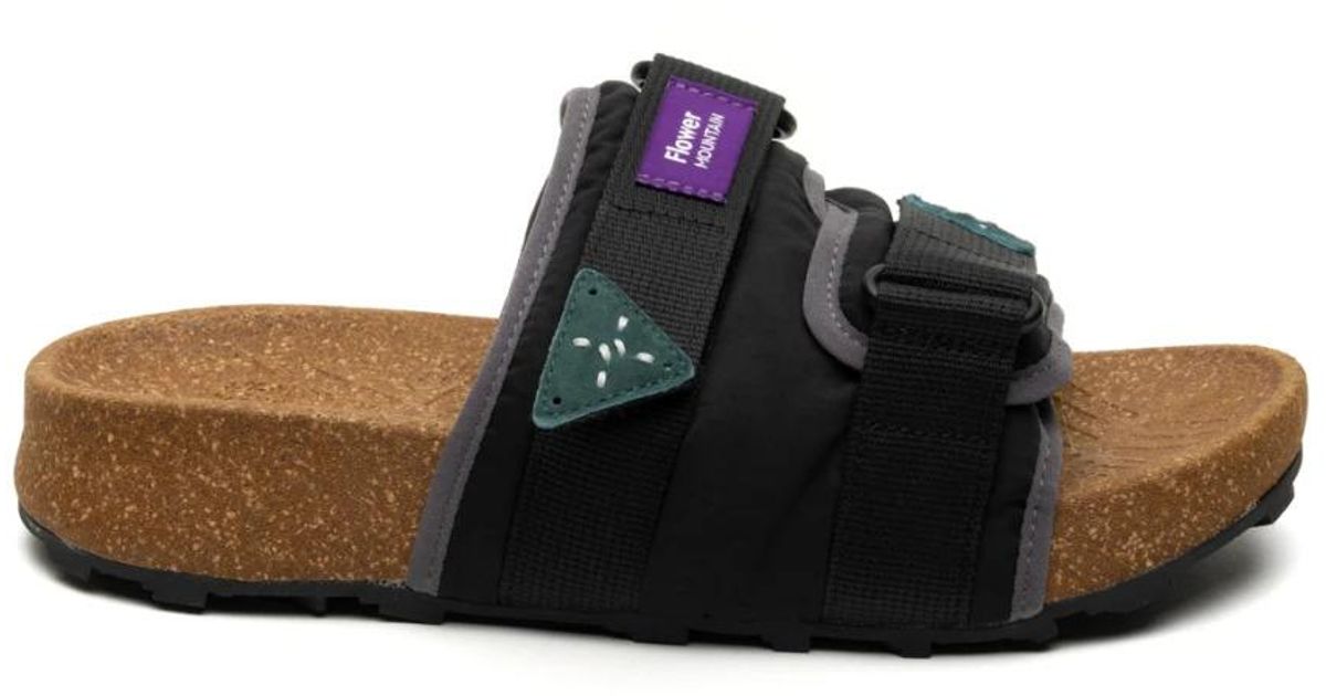 Flower Mountain Sliders in Black | Lyst