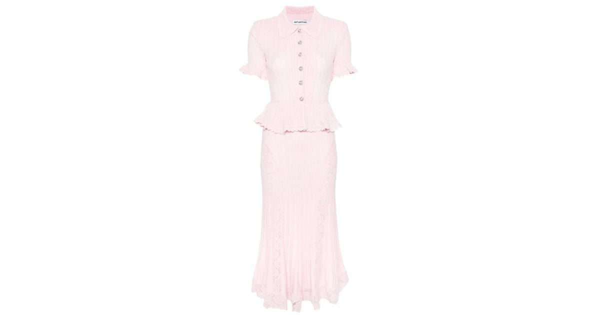 Self-Portrait Midi Dresses in Pink | Lyst UK