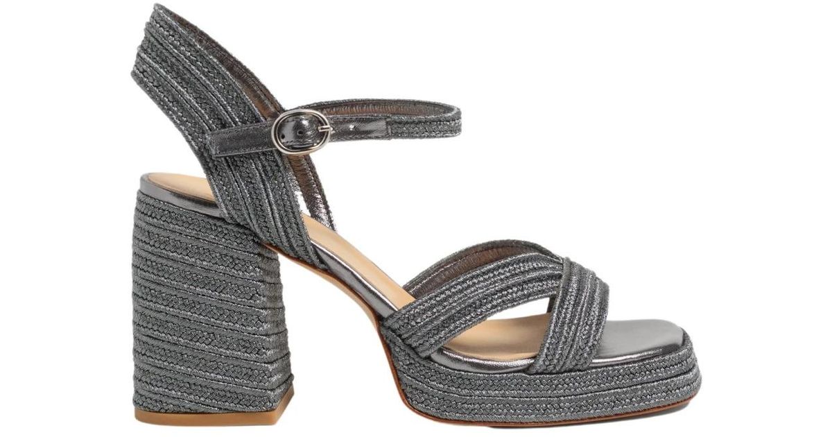 Castañer High Heel Sandals in Gray | Lyst