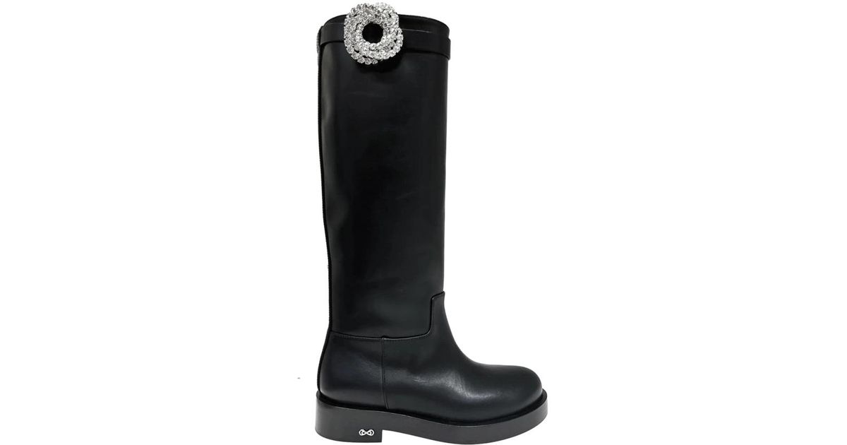 Mach & Mach High Boots in Black | Lyst