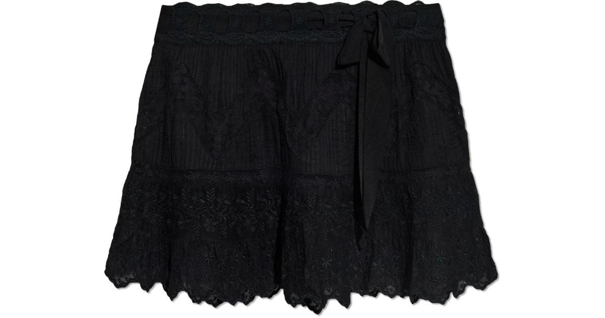 LoveShackFancy Short Skirts in Black | Lyst