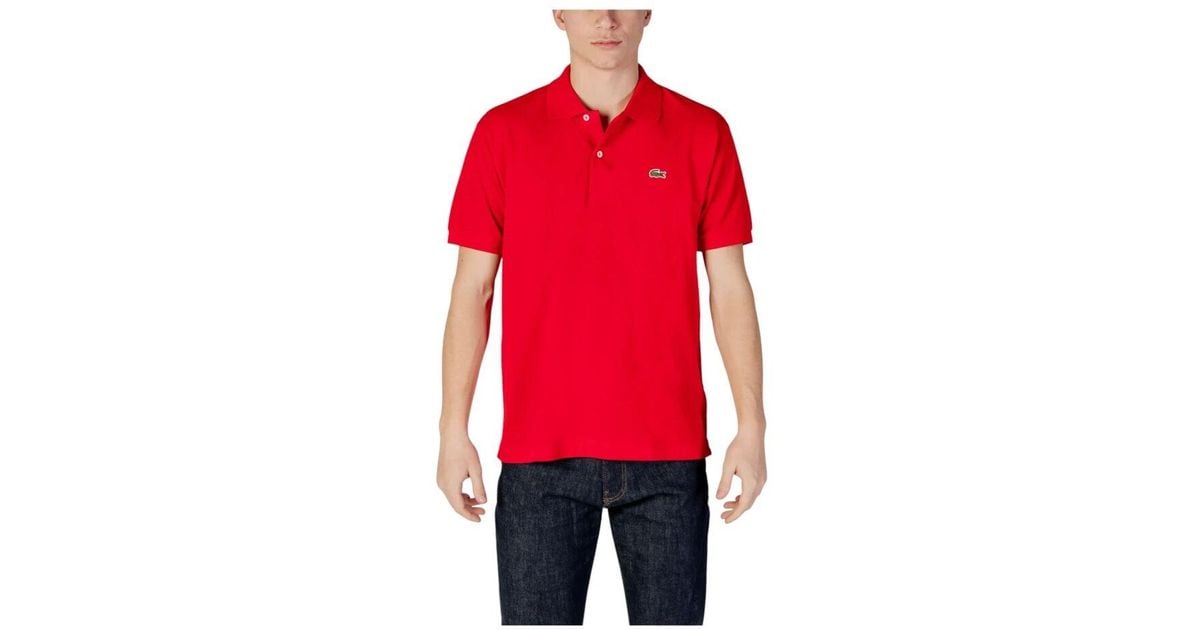 Lacoste Polo Shirts in Red for Men | Lyst