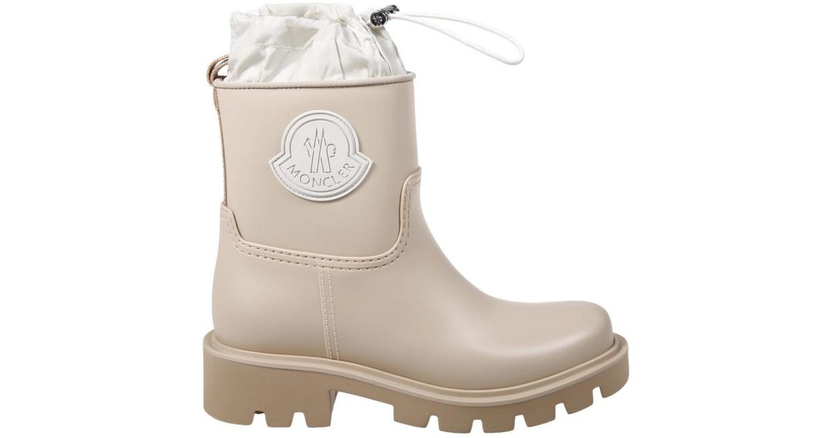Moncler Rain Boots in Natural | Lyst UK