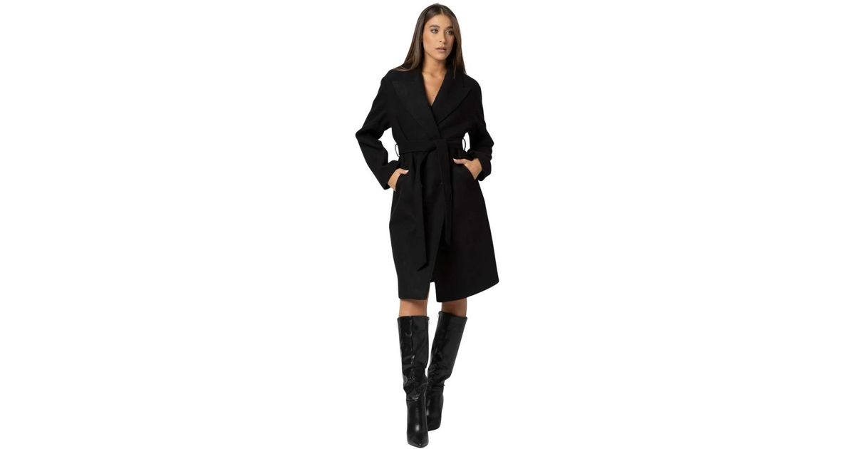 Kocca Belted Coats in Black | Lyst UK