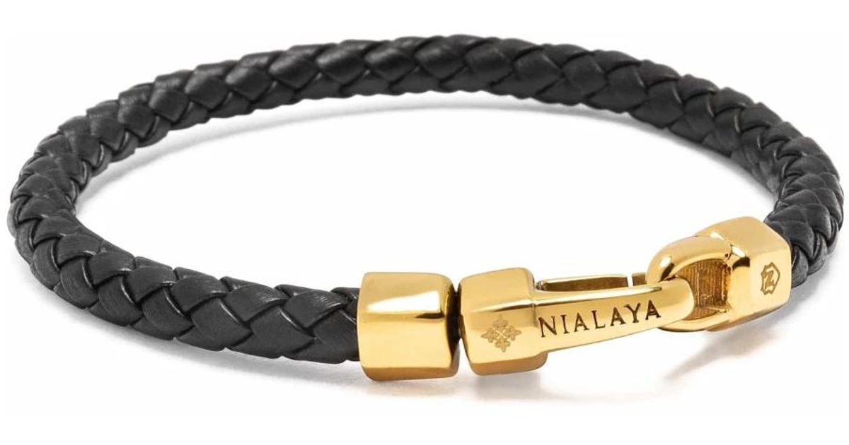 Nialaya Geflochtenes Lederarmband in Braun für Herren | Lyst DE