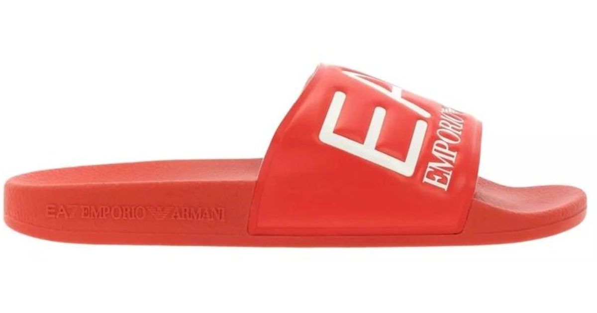 EA7 Sliders in Red for Men | Lyst
