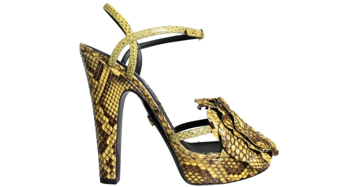 Dolce & Gabbana High Heel Sandals in Metallic | Lyst UK