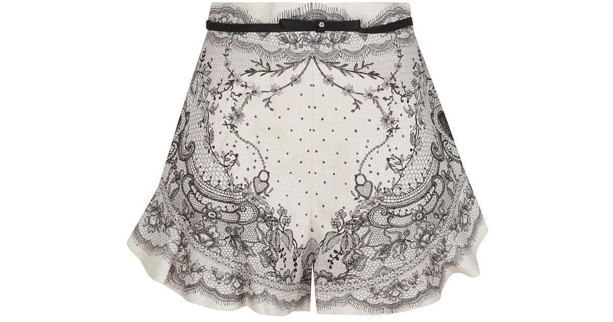 Zimmermann Short Shorts in Gray | Lyst