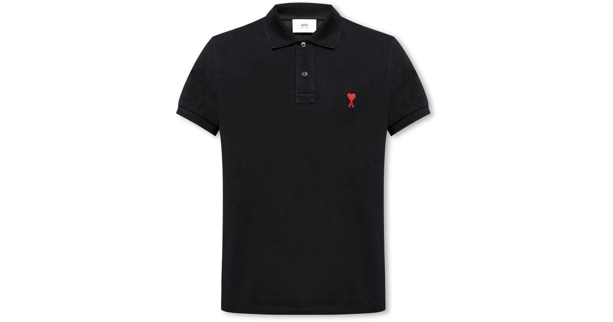 Ami Paris Polo Shirts in Black for Men | Lyst UK