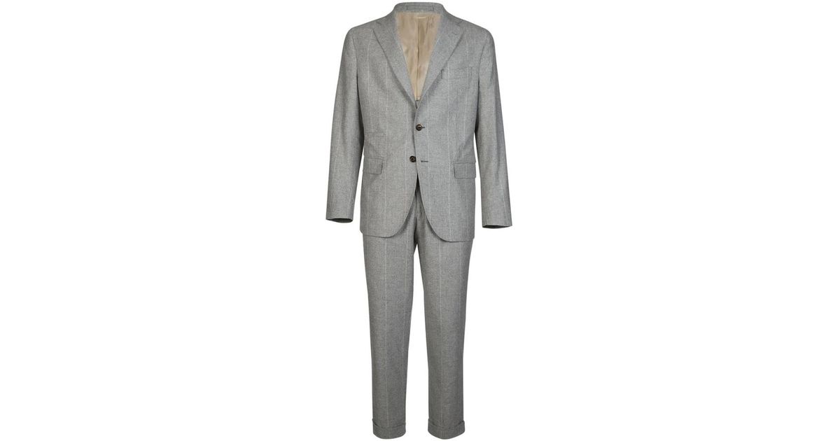 Eleventy Single Breasted Suits in Grey for Men | Lyst UK