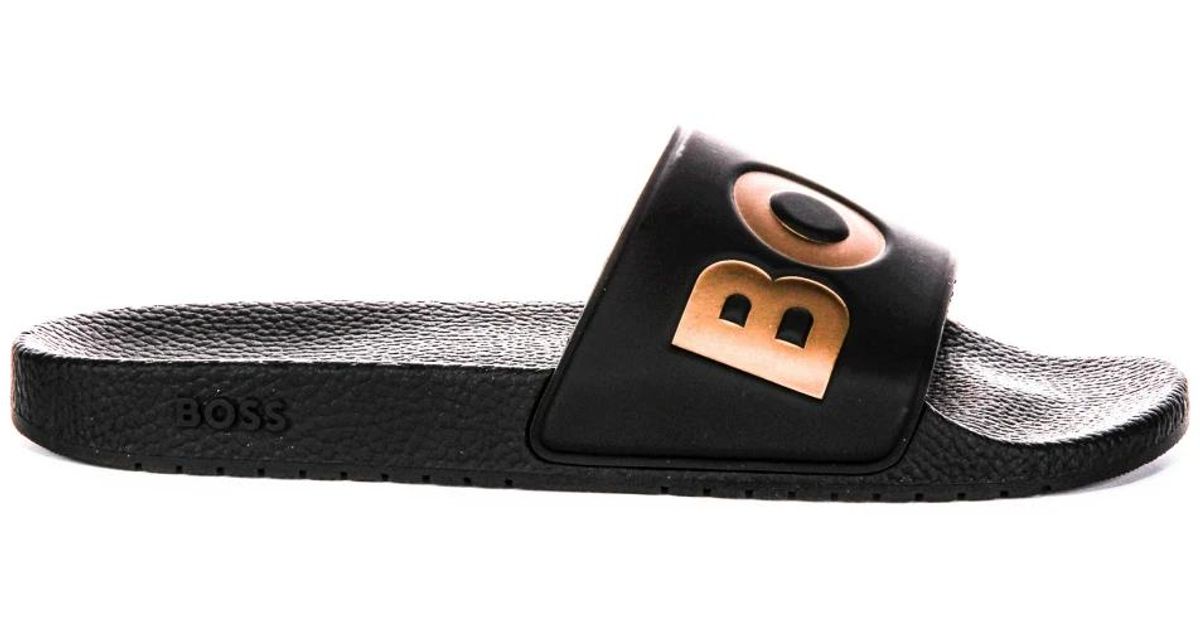 BOSS Sliders in Black for Men | Lyst UK