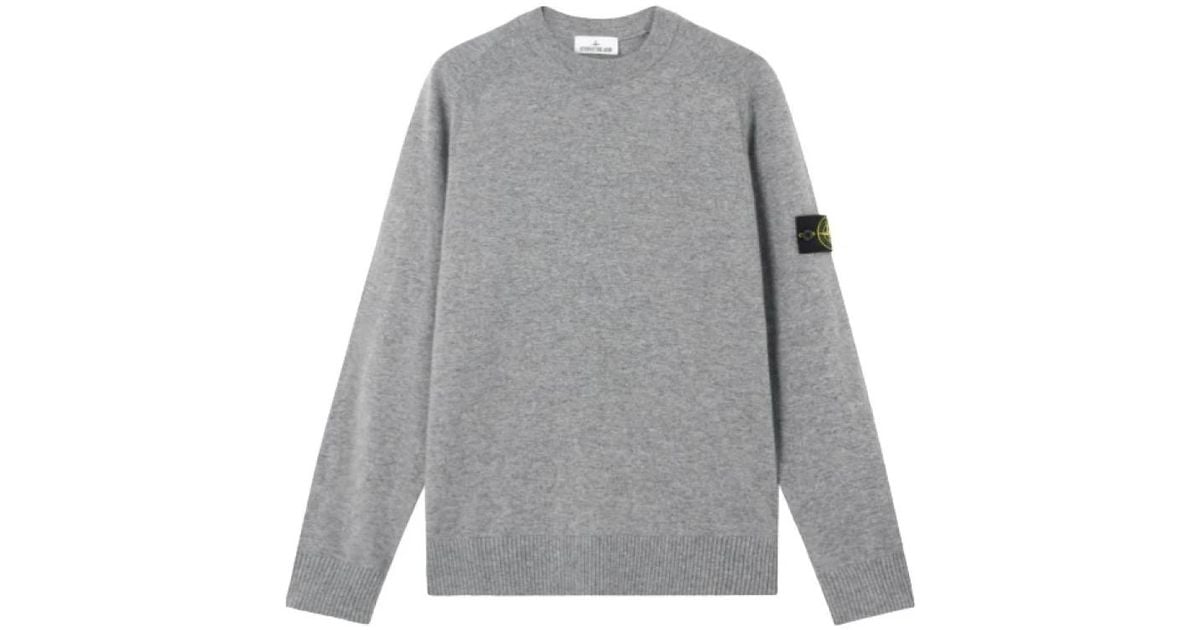 Stone Island Round-Neck Knitwear in Grey for Men | Lyst UK
