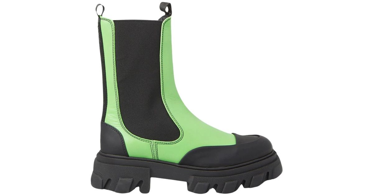 Ganni Chelsea Boots in Green | Lyst UK