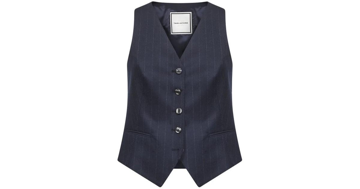 Tagliatore Vests in Blue | Lyst UK