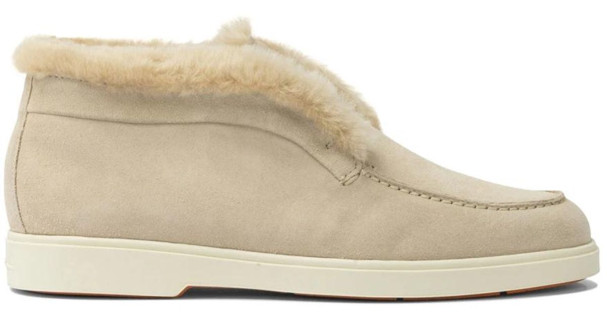 Santoni Winter Boots in Natural | Lyst