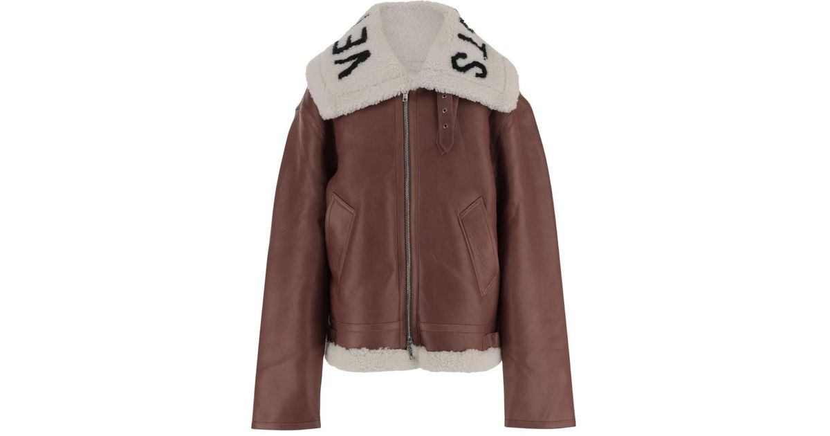 Vetements Leather Jackets in Brown | Lyst UK