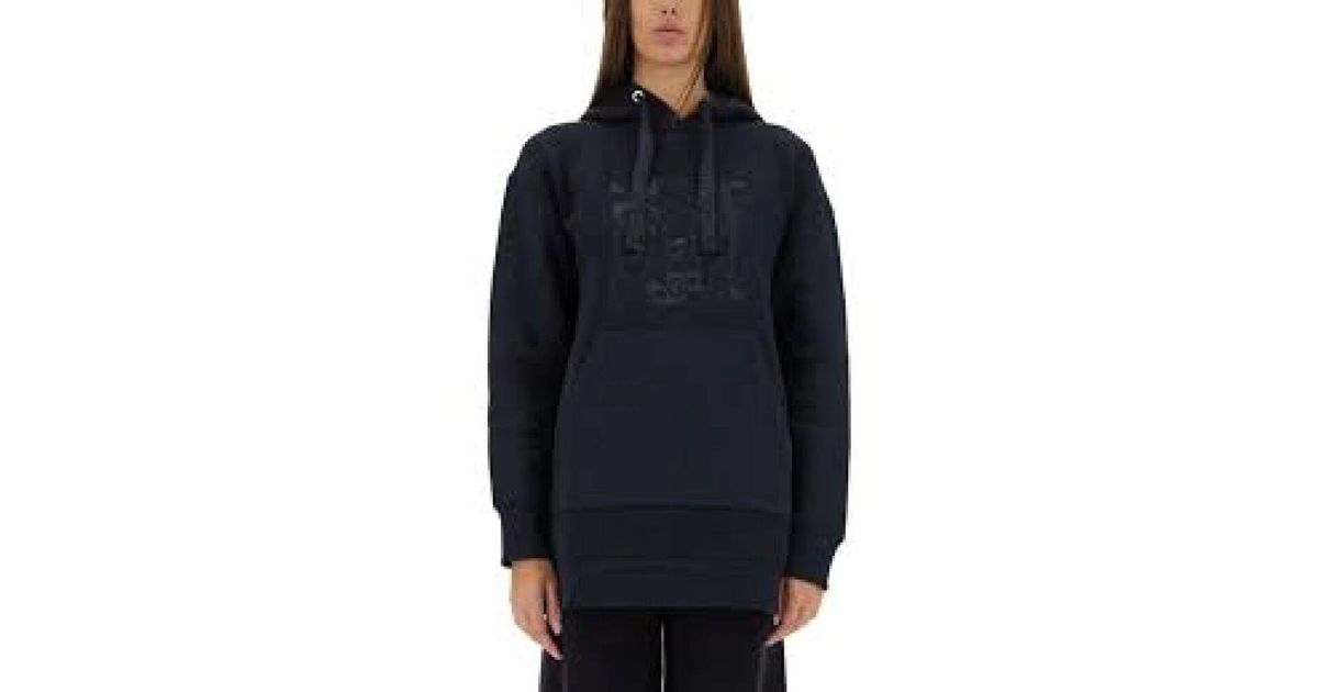 Max Mara Musa Jersey Logo Oversized Hoodie in Blue | Lyst UK