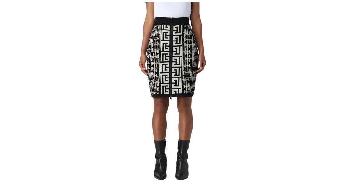 Balmain Short Skirts in Black | Lyst UK
