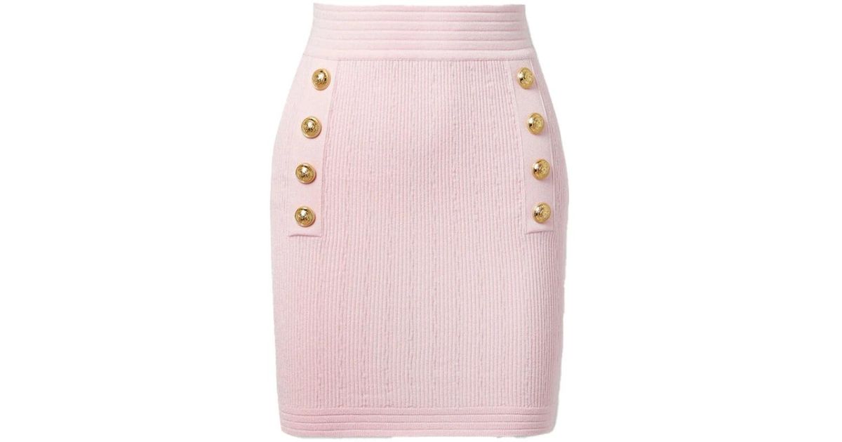 Balmain Short Skirts in Pink | Lyst UK