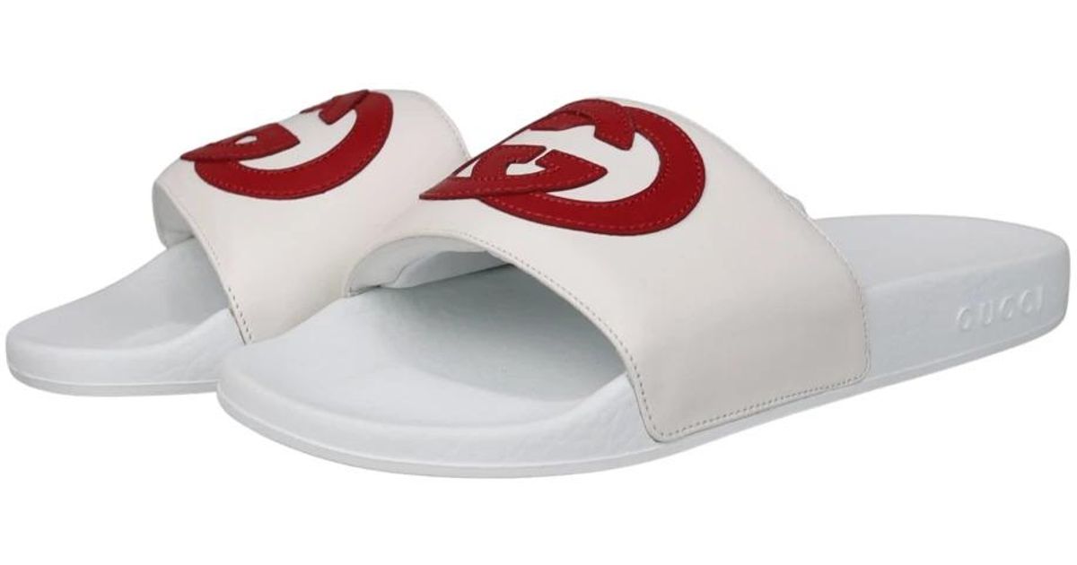 Gucci Sliders in Red | Lyst