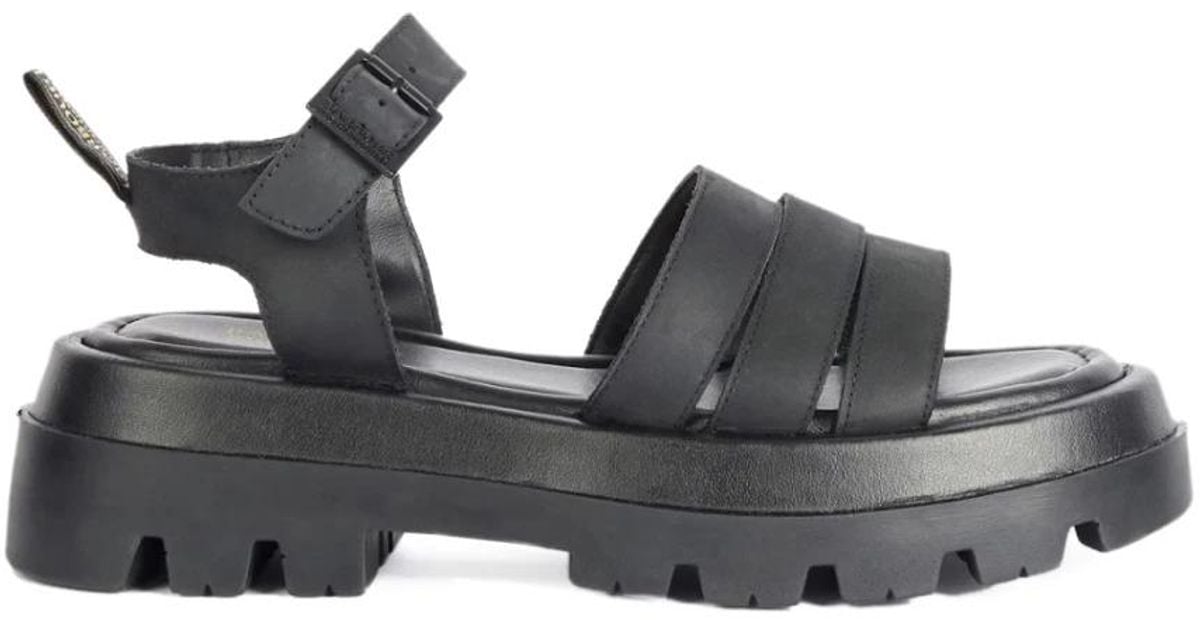 Barbour Flat Sandals in Black | Lyst