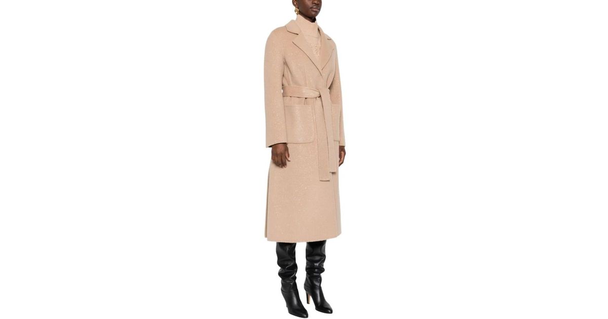 Ermanno Scervino Belted Coats in Natural | Lyst UK
