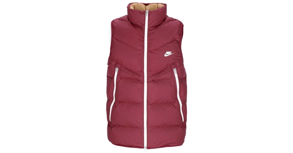 Nike Storm-Fit Sleeveless Down Jacket Windrunner Pl-Fid Vest in Red for ...
