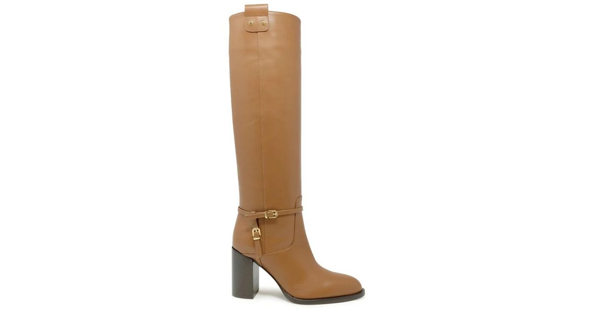 Lella Baldi Heeled Boots in Brown | Lyst UK
