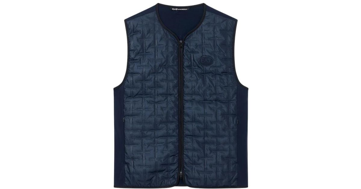 EA7 Waistcoats in Blue for Men | Lyst