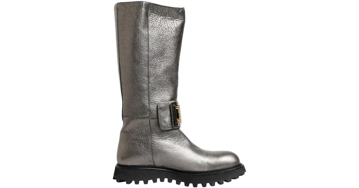 Dolce & Gabbana High Boots in Grey for Men | Lyst UK