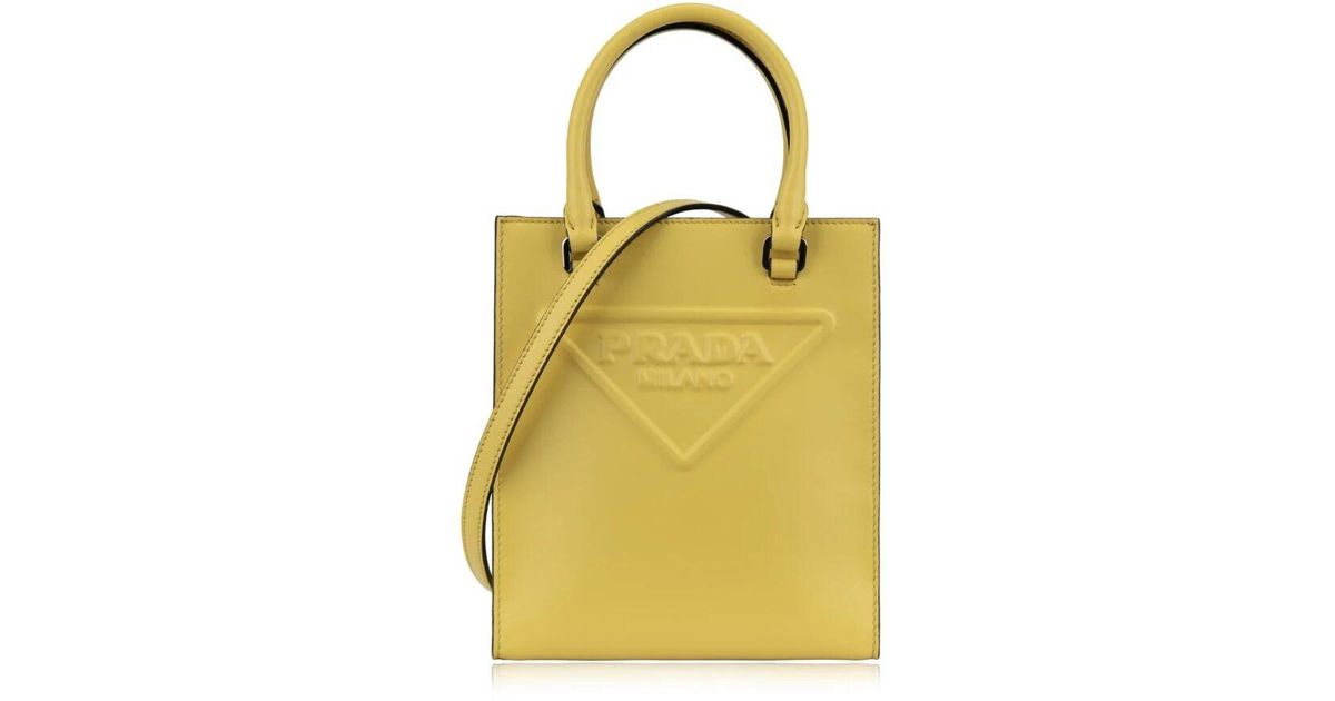 Prada Handbags in Yellow | Lyst