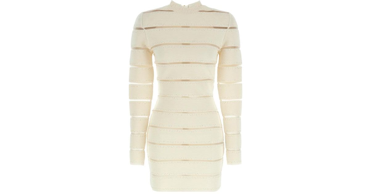 Balmain Party Dresses in Natural | Lyst UK