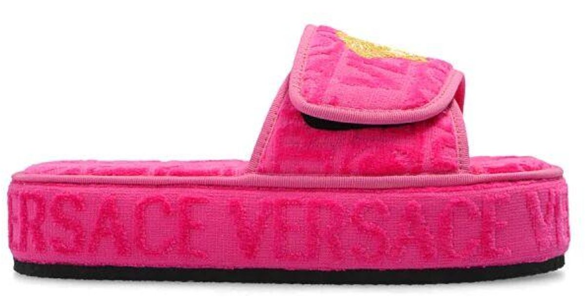 Versace Sliders in Pink | Lyst