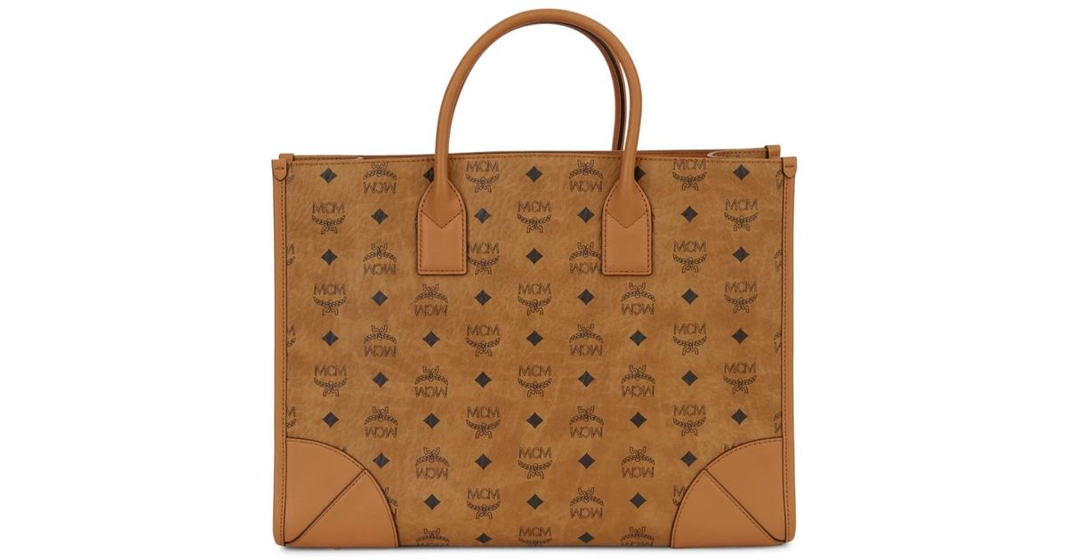 MCM Tote Bags in Brown | Lyst