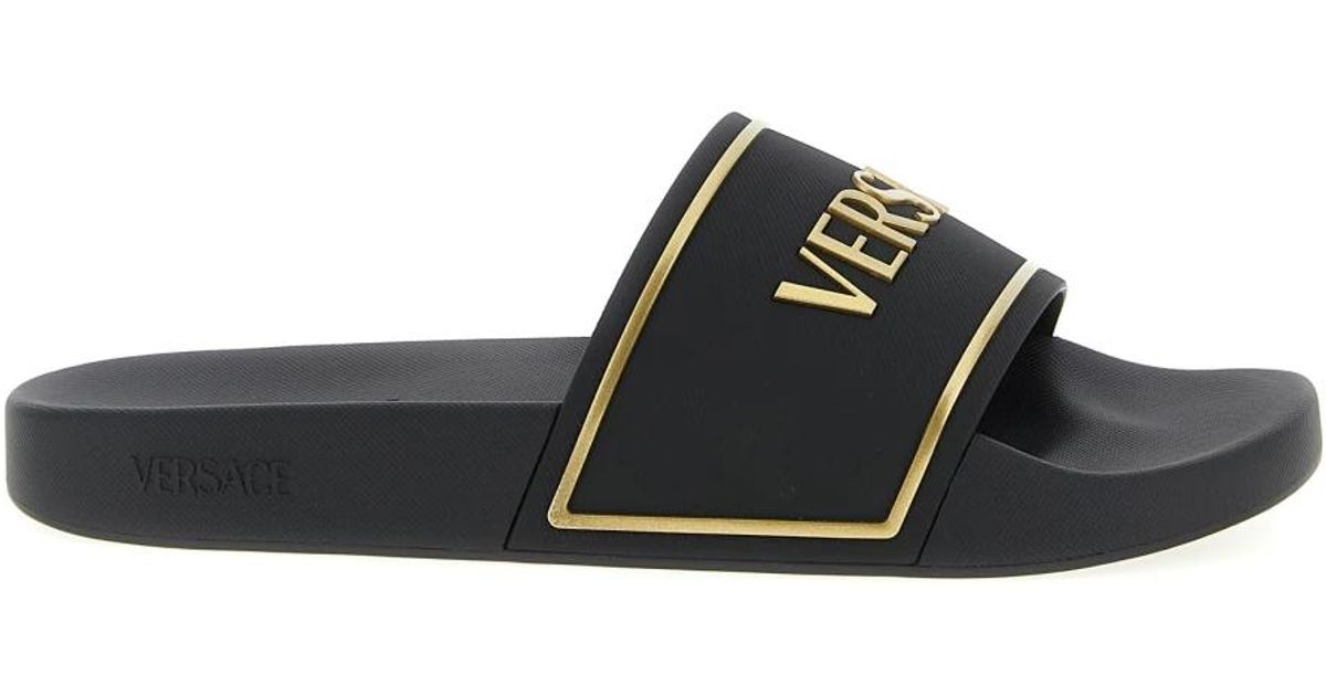 Versace Sliders in Black for Men | Lyst UK