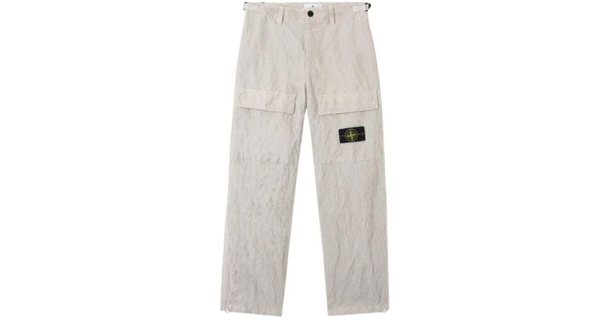 Stone Island Wrinkled Corduroy 500-Tc Cargo Hose in Grau für Herren ...