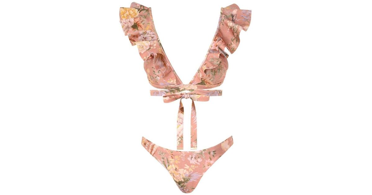 Zimmermann Bikinis in Pink | Lyst