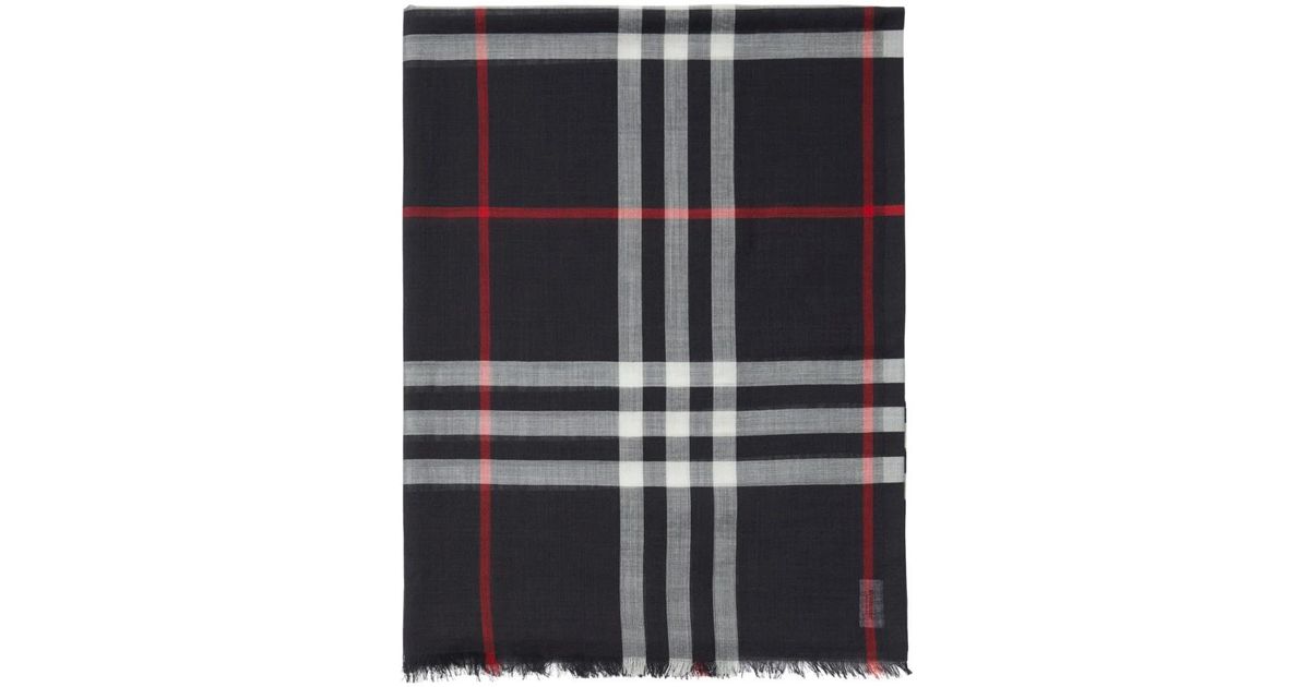 Burberry Silky Scarves in Black | Lyst UK