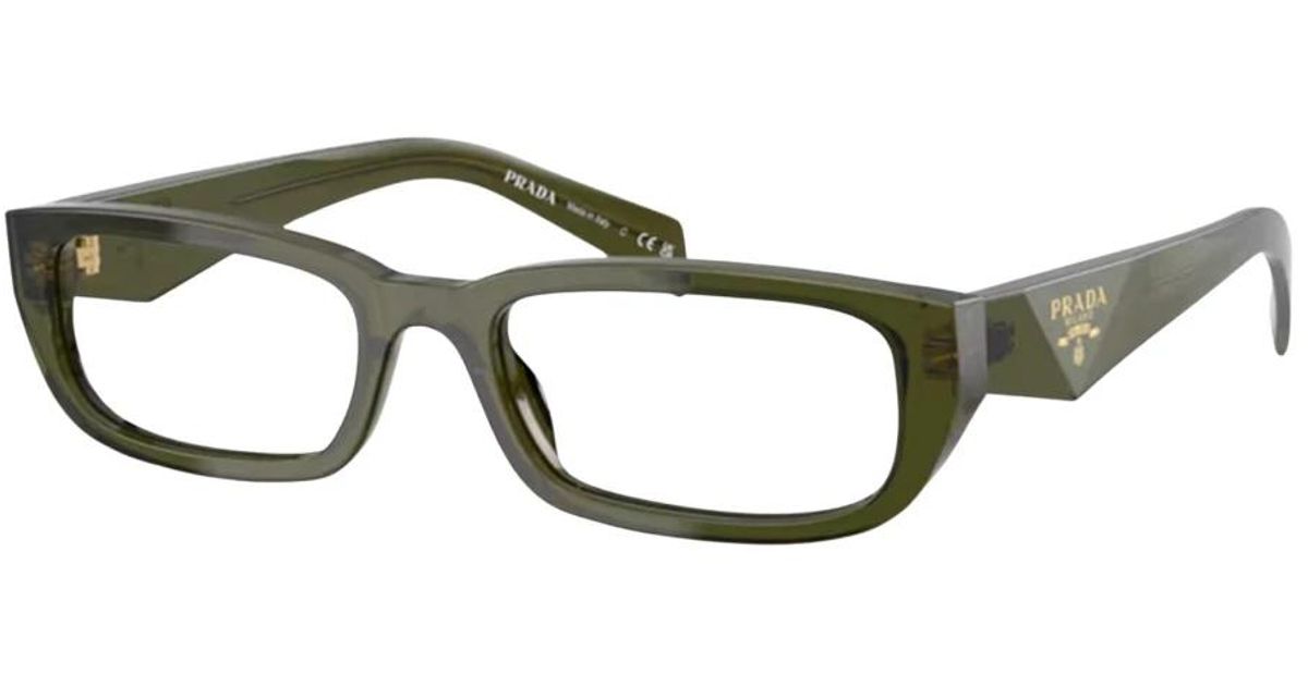 Prada Glasses in Green | Lyst UK