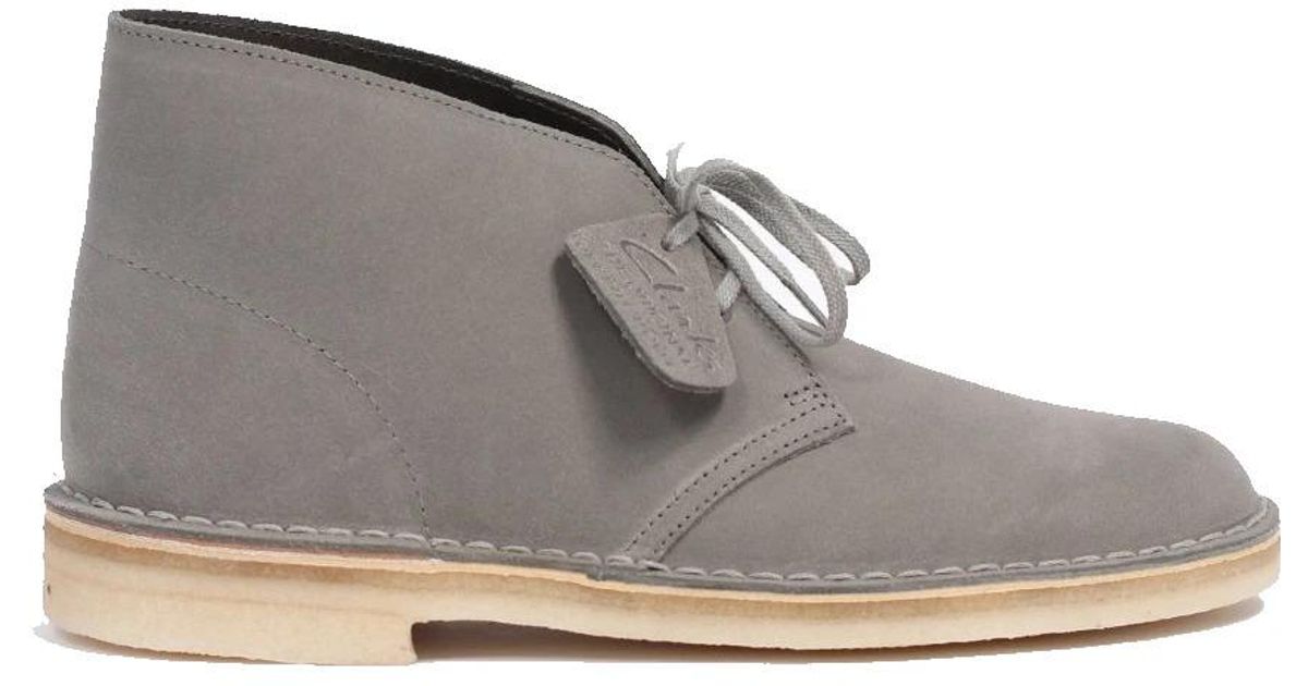 Gray clarks desert boots store